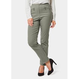 GOLDNER Kurzgr&ouml;&szlig;e: Elegante Stretchhose mit Schlupfbund in moorgr&uuml;n | Gr.: 23