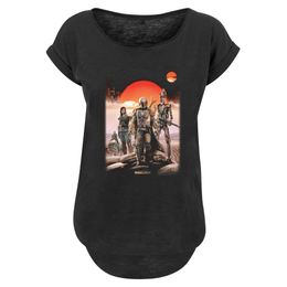 F4NT4STIC Long Cut T-Shirt Star Wars The Mandalorian Warriors in schwarz | Gr.: XXL