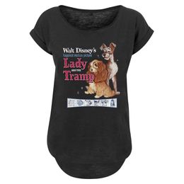F4NT4STIC Long Cut T-Shirt Disney Susi und Strolch Distressed in schwarz | Gr.: XS