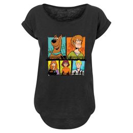 F4NT4STIC Long Cut T-Shirt Long Cut T-Shirt 'Scooby Doo Group Frames' in schwarz | Gr.: S