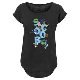 F4NT4STIC Long Cut T-Shirt Long Cut T-Shirt 'Scooby Doo Letters Jumble' in schwarz | Gr.: L