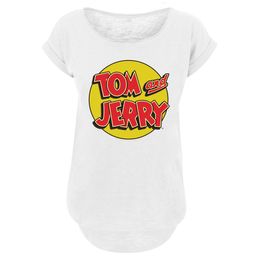 F4NT4STIC Long Cut T-Shirt Tom and Jerry TV Serie Circle in wei&szlig; | Gr.: L