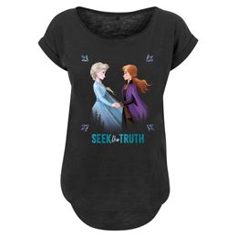 F4NT4STIC Long Cut T-Shirt Disney Frozen 2 Elsa And Anna Seek The Truth in schwarz | Gr.: XL