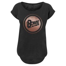 F4NT4STIC Long Cut T-Shirt David Bowie Rose Gold Circle in schwarz | Gr.: XS