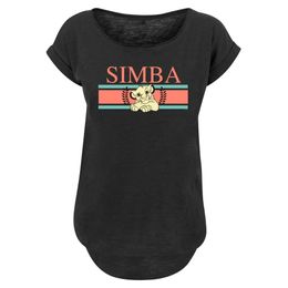 F4NT4STIC Long Cut T-Shirt K&ouml;nig der L&ouml;wen Simba Stripes in schwarz | Gr.: L