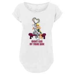 F4NT4STIC Long Cut T-Shirt Looney Tunes Bugs And Lola Valentine's Cuddle in wei&szlig; | Gr.: S