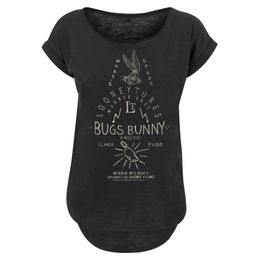 F4NT4STIC Long Cut T-Shirt Looney Tunes Bugs Bunny A Wild Hare in schwarz | Gr.: XS