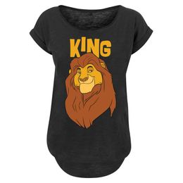 F4NT4STIC Long Cut T-Shirt Disney The K&ouml;nig der L&ouml;wen Mufasa King in schwarz | Gr.: M