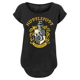 F4NT4STIC Long Cut T-Shirt Harry Potter Hufflepuff Crest in schwarz | Gr.: XXL