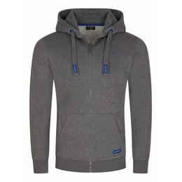 DENIMFY Sweatjacke DFLeo in Grau | Gr.: S