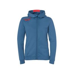 Kempa Kapuzenjacke PLAYER WOMEN in ice grau/fluo rot | Gr.: S