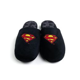 DC Comics Superman Hausschuhe Puschen Schlappen Slipper Pantoffeln in schwarz | Gr.: 44/45