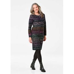 GOLDNER Baumwoll-Strickkleid, Rundhals in bunt | Gr.: 38