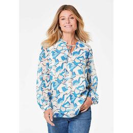 GOLDNER Bluse Bluse in blau / gemustert | Gr.: 44
