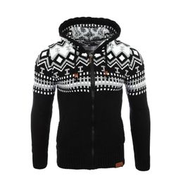 Reslad Strickjacke Norweger in schwarz-wei&szlig; | Gr.: L