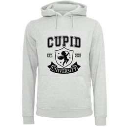 F4NT4STIC Hoodie Cupid University Valentinstag in grau meliert | Gr.: S