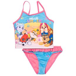 PAW PATROL Tankini Badeanzug mit R&uuml;schen Zweiteiler Schwimmanzug in Mehrfarbig | Gr.: 122/128