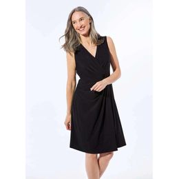 GOLDNER Kurzgr&ouml;&szlig;e: Cocktailkleid mit Raffungen in schwarz | Gr.: 24