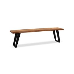 KADIMA DESIGN Esszimmerbank 120x40x45,5 cm Massivholz / Metall mit | Gr.: 120 x 40 x 46 cm