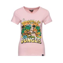 Queen Kerosin T-Shirt Queen of the Jungle in rosa | Gr.: XS