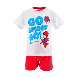 Spiderman 2tlg.Outfit T-Shirt & Shorts Marvel Spidey in Wei&szlig; | Gr.: 92