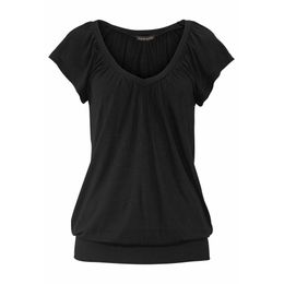 Lascana V-Shirt in schwarz | Gr.: 52/54