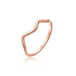 Elli Ring 925 Sterling Silber Geo, Wellen in Rosegold | Gr.: 54