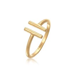 Elli Ring 925 Sterling Silber Geo in Gold | Gr.: 56