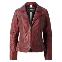 CBL Damen Lederjacke in dunkelrot | Gr.: 38