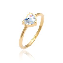 Elli Ring 925 Sterling Silber Herz in Gold | Gr.: 56
