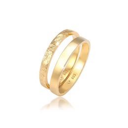 Elli Ring 925 Sterling Silber Ring Set in Gold | Gr.: 58