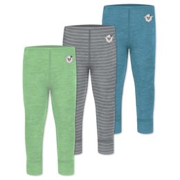Normani Outdoor Sports 3er Pack Baby Merino Hose Unterhose Tutira in Blau/Grau/Gr&uuml;n | Gr.: 74