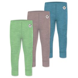 Normani Outdoor Sports 3er Pack Baby Merino Hose Unterhose Tutira in Blau/Rosa/Gr&uuml;n | Gr.: 74