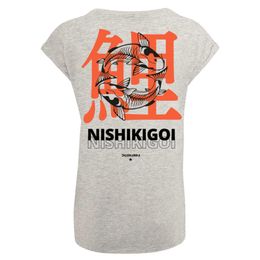 F4NT4STIC T-Shirt Nishikigoi Koi Japan Grafik in grau meliert | Gr.: S