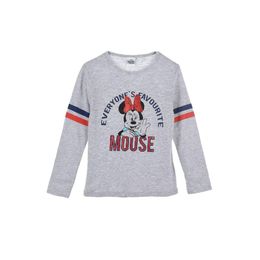 Disney Minnie Mouse Langarmshirt Longsleeve mit 3 Motiven in Grau | Gr.: 98
