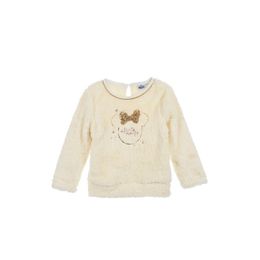 Disney Minnie Mouse Pullover Fleece Sweatshirt mit Pailletten in Beige | Gr.: 104