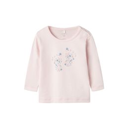 name it Baby Longsleeve für Mädchen mit Blumenprint in Rosa | Gr.: 68