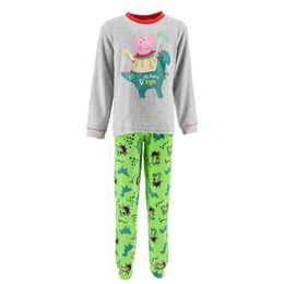Peppa Pig 2tlg. Outfit: Schlafanzug Langarm Winter Nicki Stoff in Grau | Gr.: 116