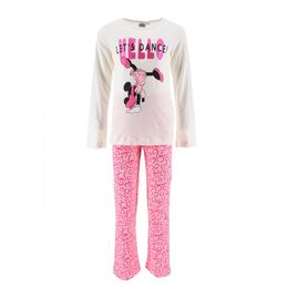 Disney Minnie Mouse 2tlg. Outfit: Schlafanzug Langarmhirt und Hose in Wei&szlig; | Gr.: 104