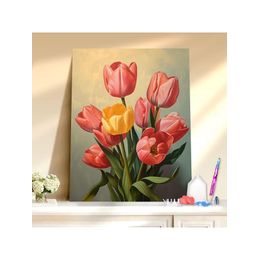ARTNANAS Diamond Painting-"Tulpen Rot und Gelb" | Gr.: 40x50 cm
