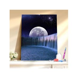 ARTNANAS Diamond Painting-"Wasserfall im Mondschein" | Gr.: 30x40 cm