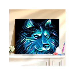 ARTNANAS Diamond Painting-"Neon-Wolf" | Gr.: 50x60 cm