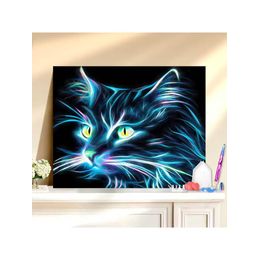 ARTNANAS Diamond Painting-"Neon-Katze" | Gr.: 60x80 cm