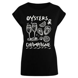 F4NT4STIC Extended Shoulder T-Shirt Oysters And Champagne Summer in schwarz | Gr.: 5XL