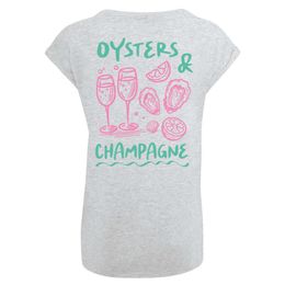 F4NT4STIC Extended Shoulder T-Shirt Oysters And Champagne in grau meliert | Gr.: 4XL