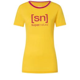super.natural Merino T-Shirt W THE ESSENTIAL LOGO TEE in gelb | Gr.: L