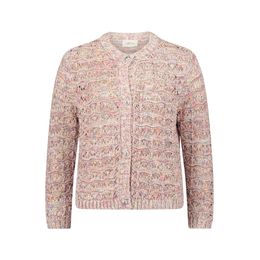 Cartoon Strick-Cardigan mit Rundhalsausschnitt in Wei&szlig;/Blau | Gr.: 44