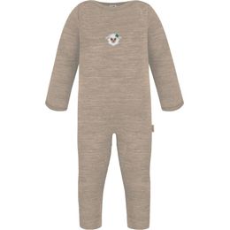 Normani Outdoor Sports Baby Merino Strampler Tangoio in Beige | Gr.: 74