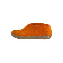 glerups Hausschuh Ledersohle in Orange | Gr.: 50