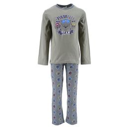 PAW PATROL 2tlg. Outfit: Schlafanzug Langarmshirt und Hose Chase, Marshall und Rubbles in Gr&uuml;n | Gr.: 98